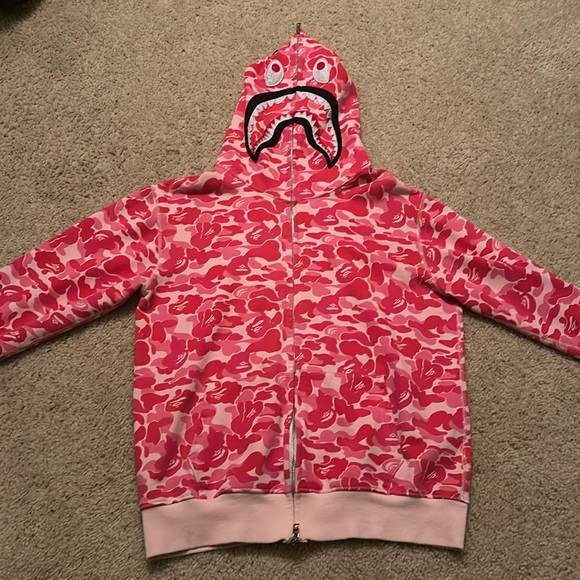 Bape | Jackets & Coats | Authentic Bape Pink Camo Zip Up | Poshmark